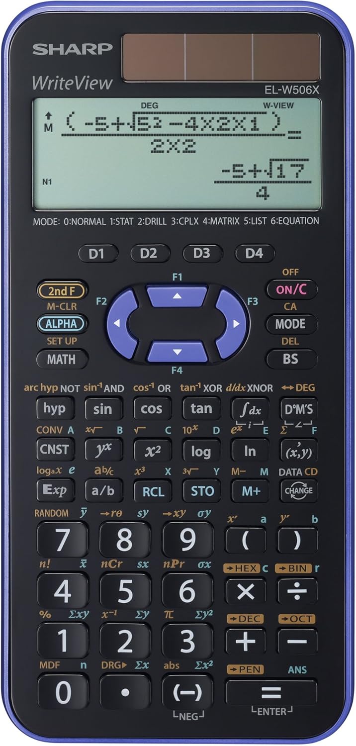 Sharp EL-W506 X-VL - Calculadora científica (4 botones programables, 80 ...