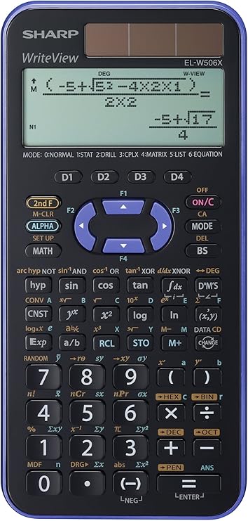 Sharp EL-W506 X-VL - Calculadora científica (4 botones programables, 80 ...