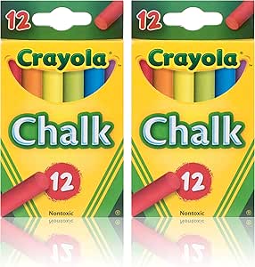 Amazon.com: Crayola Colored Chalk Sticks 12 Count - 2 Packs : Toys & Games