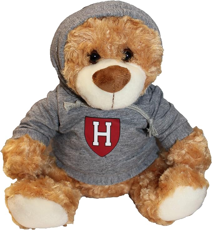 Amazon.com: Harvard University Crimson Teddy Bear with Grey Hoodie ...