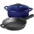 Amazon.com: Tramontina Cookware Set Essential Cast Iron 3-Piece (Blue ...