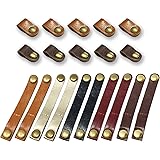 Amazon.com: Bememo 20 Pieces Leather Cable Straps Cable Organizer Cord ...