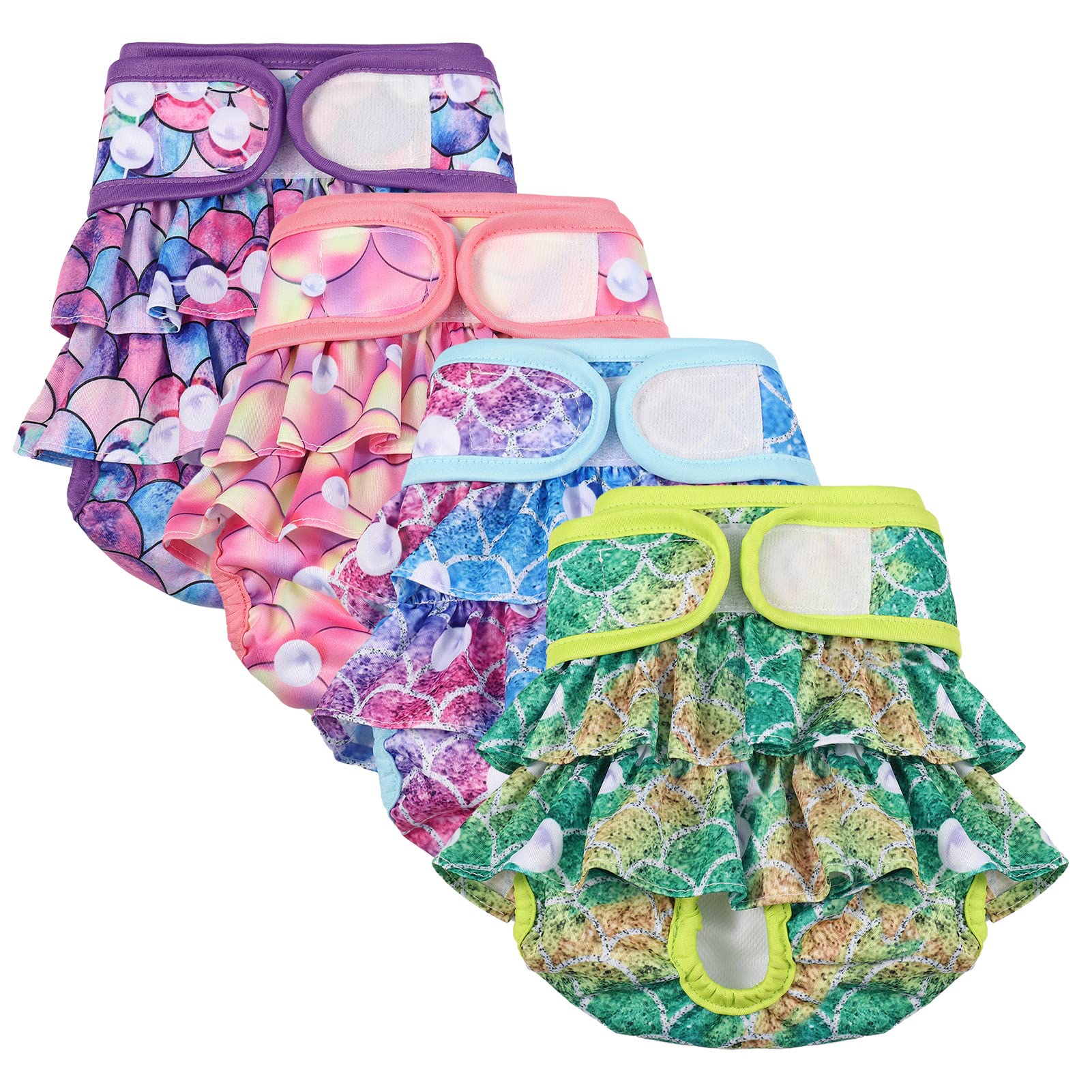 Chenkaiyang 4 Pack Dog Diapers Female Washable Dog Diapers Reusable ...
