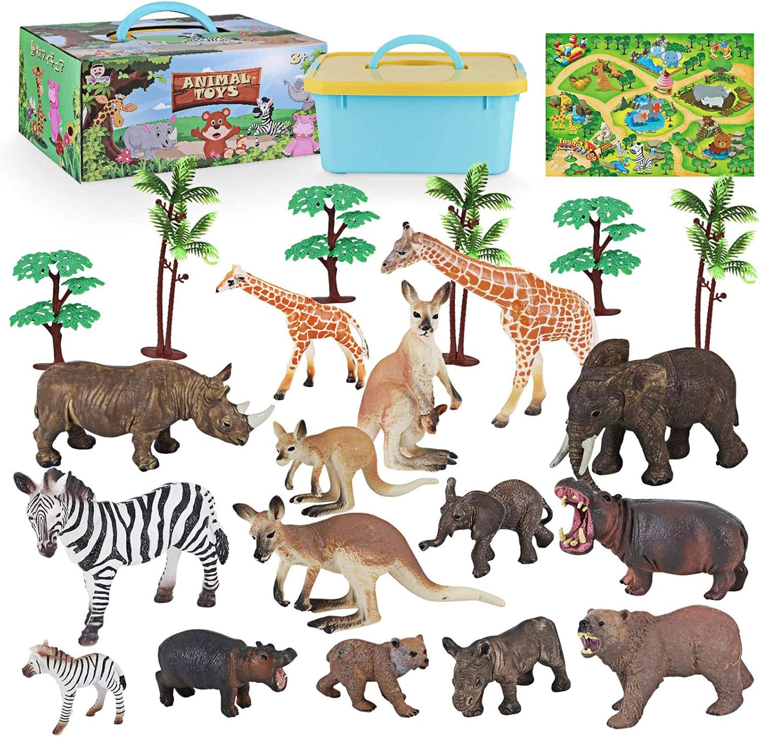 Tagitary Toy Animals Play Set Mini Animal Figures Zoo Animals Figures ...