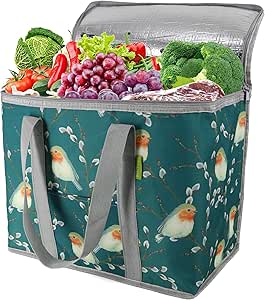 Cooler Bag Insulated Reusable Grocery Shopping Bag to Keep Foods Hot or ...