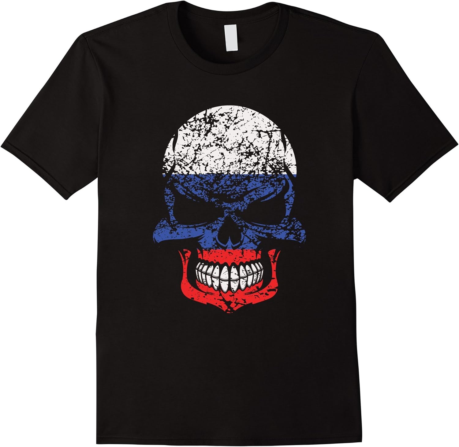 Amazon.com: Russian Flag Skull Russia Skull Distressed T-Shirt: Clothing