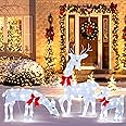 Amazon.com: weillsnow Reindeer Christmas Decoration Lights Up Deer Family, 3-Piece Set 2D ...