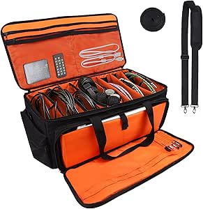 Amazon.com: DJ Cable Bag, Music Equipment Gig Bag with 8*Padded Bottoms ...