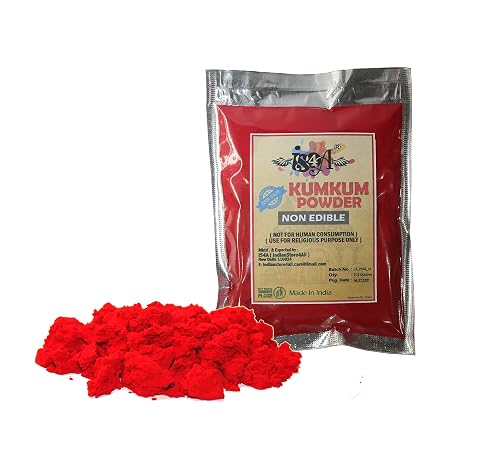 IS4A Pure Indian Dark Red kumkum Powder (Sindoor, kumkuma, Kum Kum) For ...