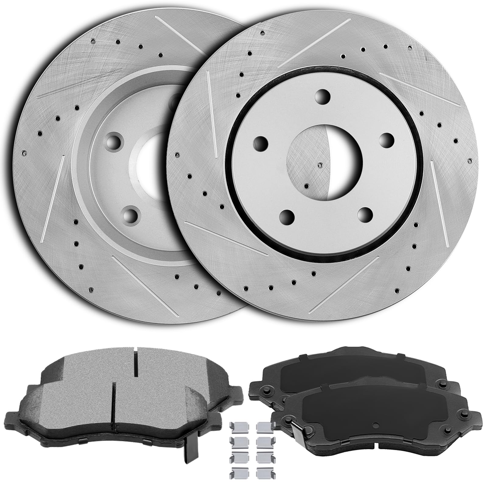 Brakes and Rotors Kit,ECCPP 2pcs Front Brake Rotors and 4pcs Ceramic ...