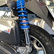 Amazon | YSS(ワイエスエス) リアサスペンション クローム/ブルー 310mm 5段階式スプリングプリロード ライブDio YSS ...