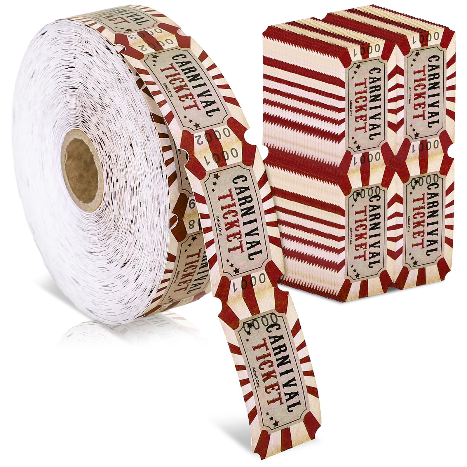 FYSUIMU 1000 Pcs Carnival Tickets Roll Retro Circus Raffle Tickets ...