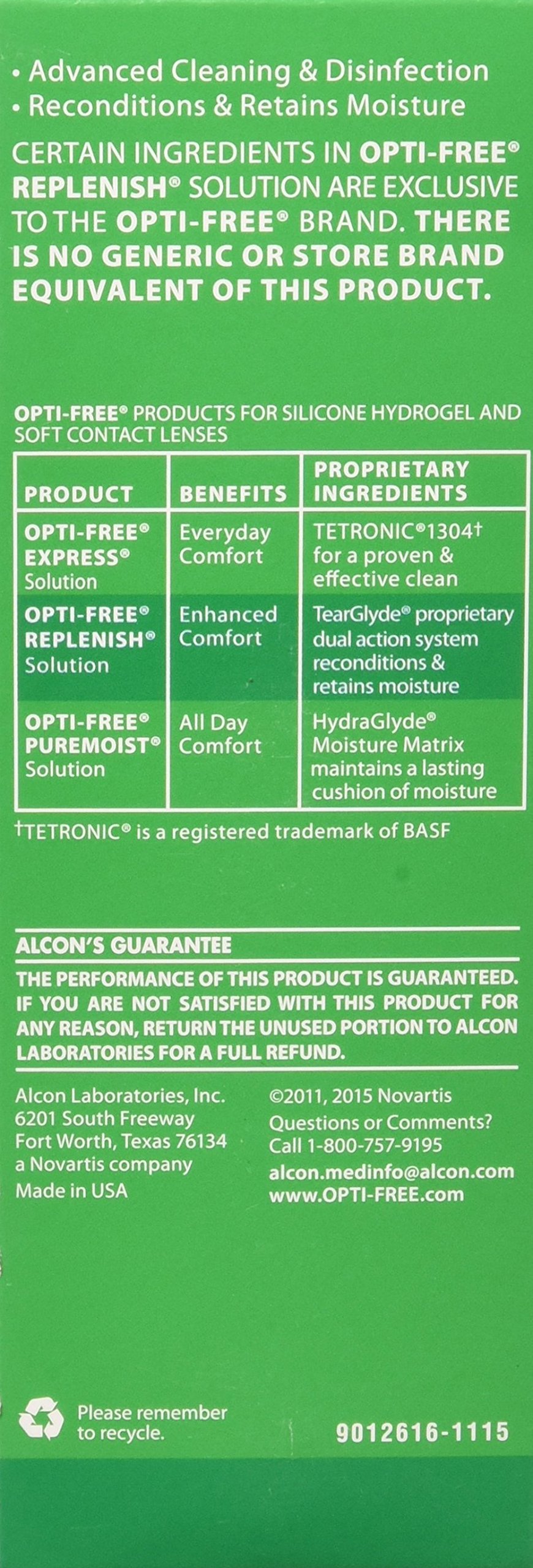 Opti-Free replenish solution for contact lenses 4 Fl oz