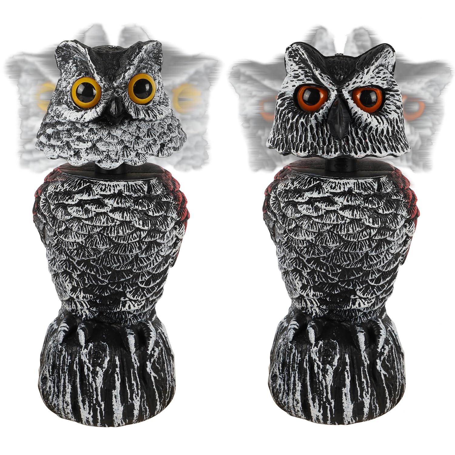 Hausse 2 Pack Fake Owl Decoy Bird Scarecrow Sculpture, 11.2 inch ...