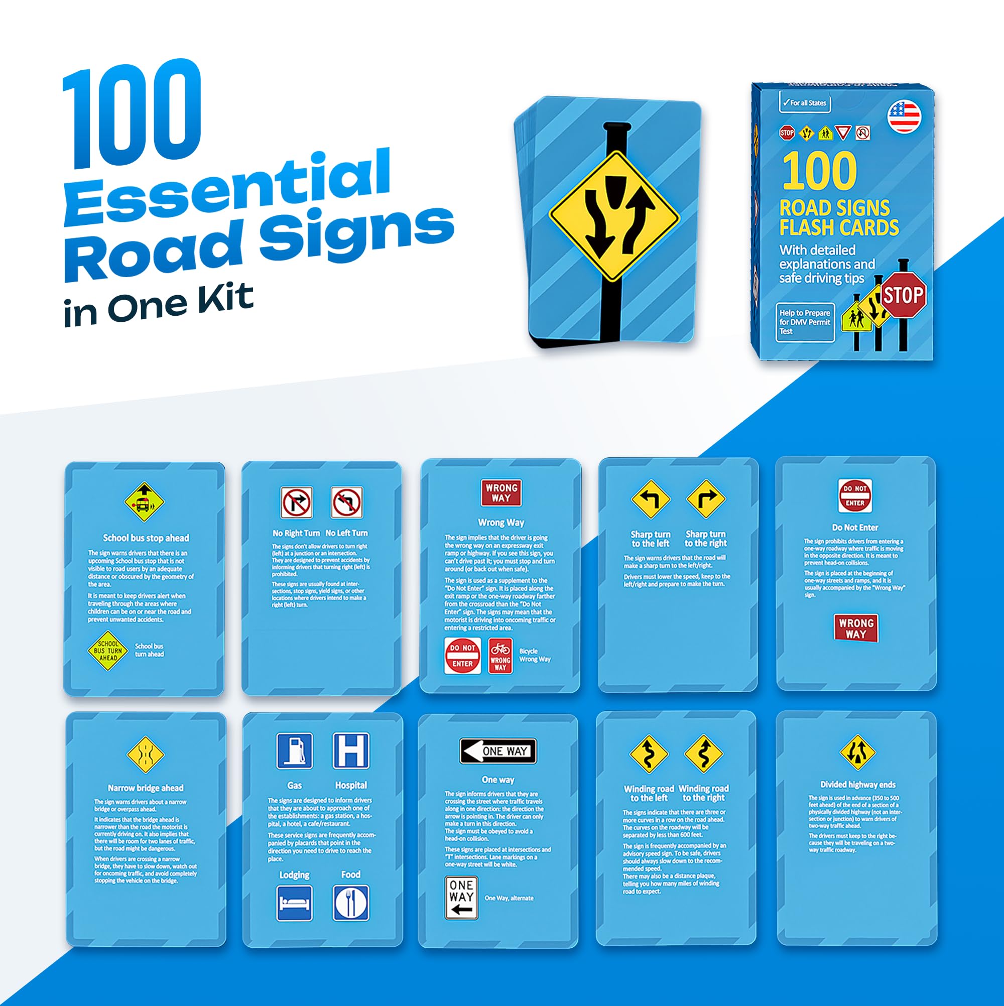Mua Road Signs Flash Cards with Detailed Explanations and Safe Driving ...