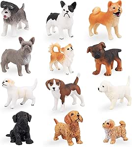 Amazon.com: Toymany 12PCS Mini Dog Figurines Toy Set, Realistic ...
