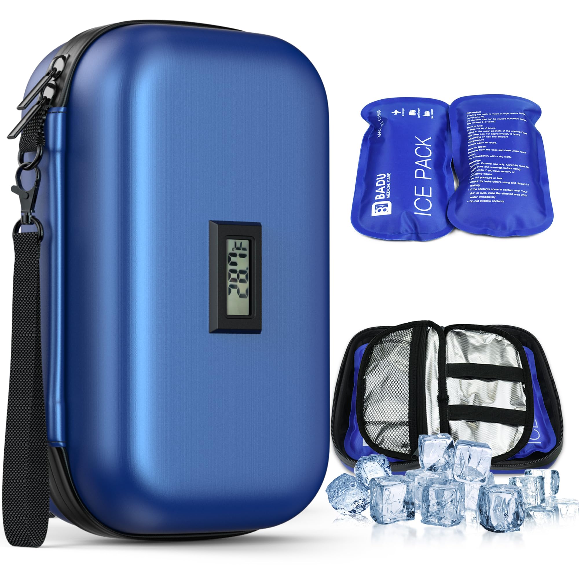 WOODAKE Insulin Cooler Travel Case TSA Approved Medication Cooler with ...