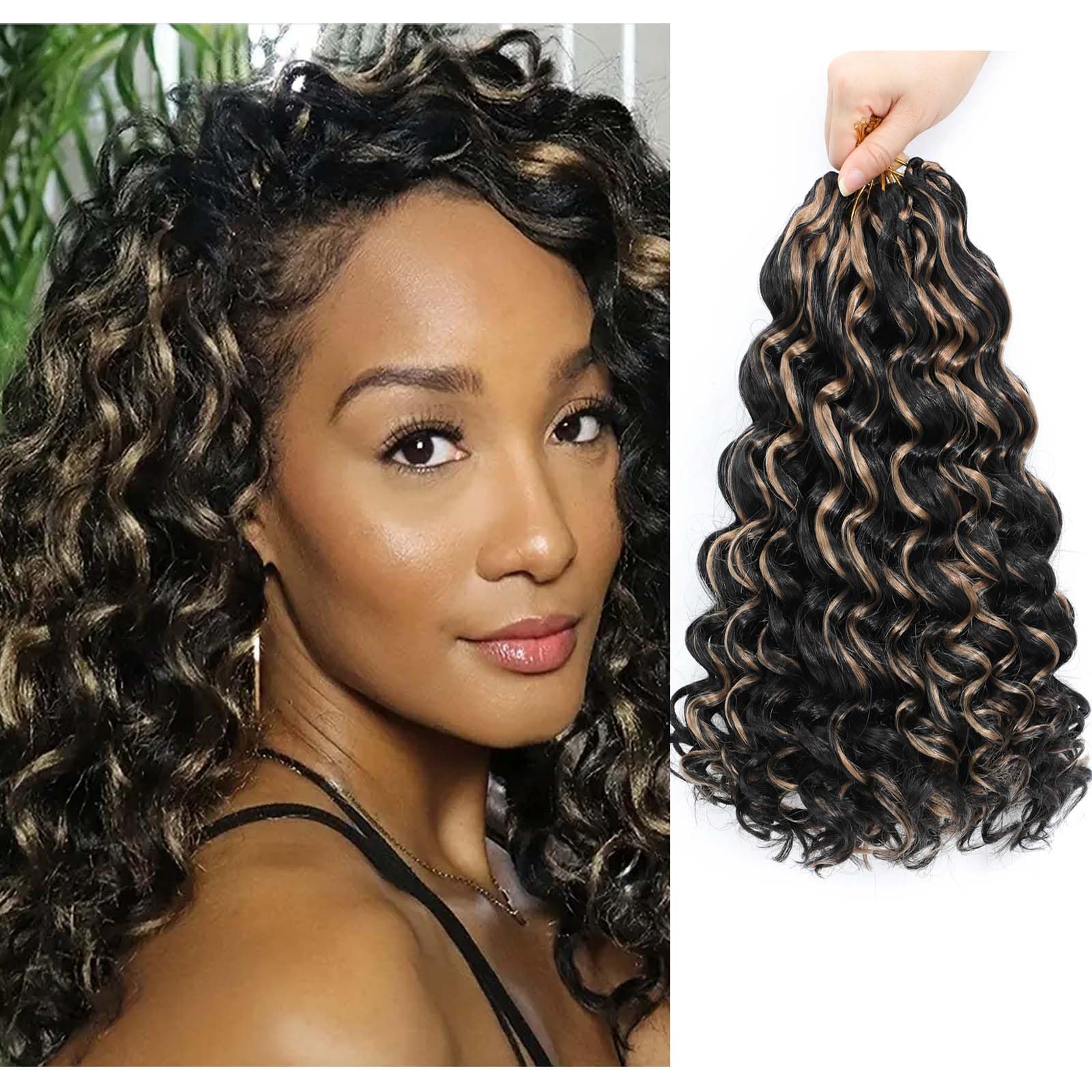 Ocean Wave Crochet Hair 12 Inch P1B27 Deep Wave Crochet Hair for Women ...