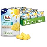 Amazon.com : DOLE Pineapple Tidbits in 100% Pineapple Juice 20 oz. Can ...