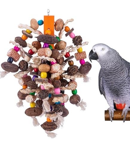 Parrot Pile Up Ebaokuup Bird Block Knots Tearing Toy -Natural Corn Cob ...