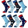 Amazon.com: Berlune 8 Pairs Sailing Socks for Men Boat Nautical Cotton ...
