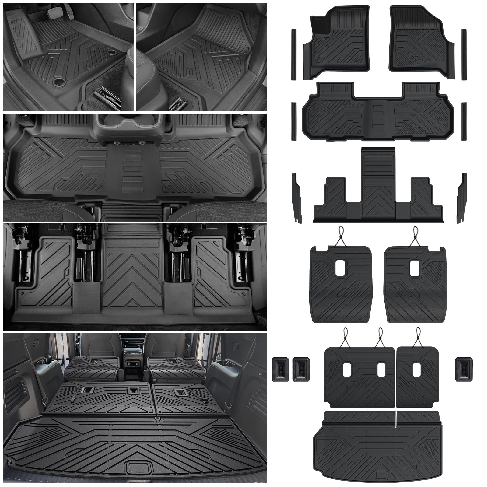 Floor Mats & Cargo Mat Set for 2024 2025 2026 Chevy Chevrolet Traverse ...