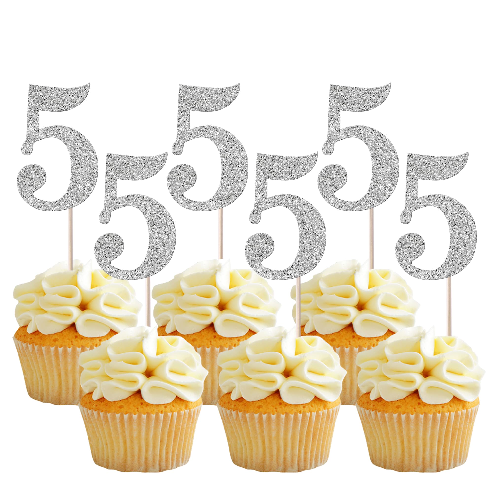 Mua 36 Pack Number 5 Cupcake Toppers 5th Birthday Cupcake Toppers ...