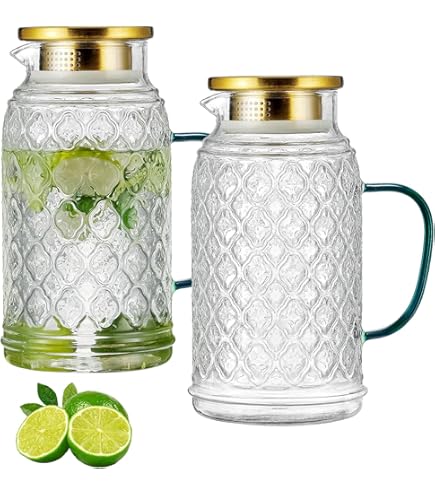 2 Quart Beverage Pitcher 2 Quart Square Glass Pitcher - Borosilicate ...