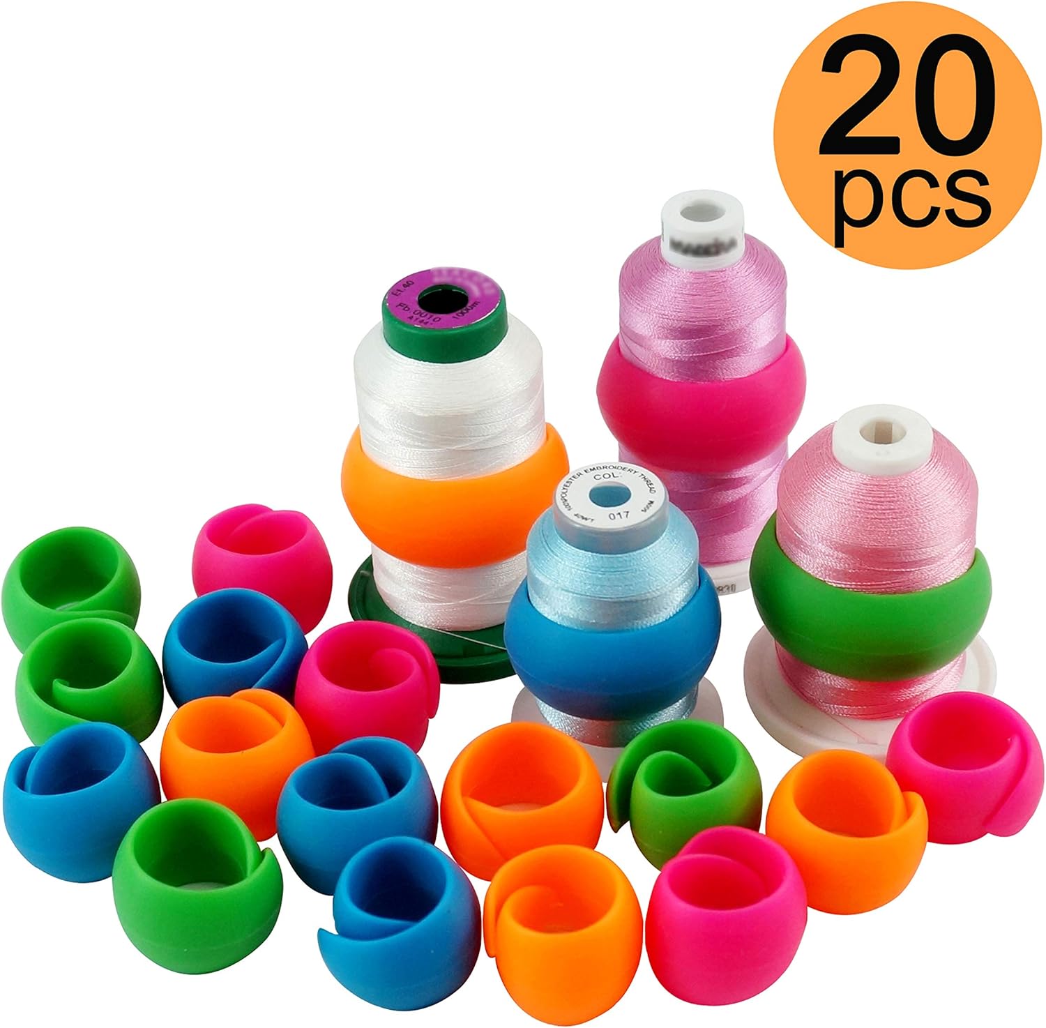 New brothread 20pcs Thread Spool Huggers/Spool Savers – Prevent Thread ...