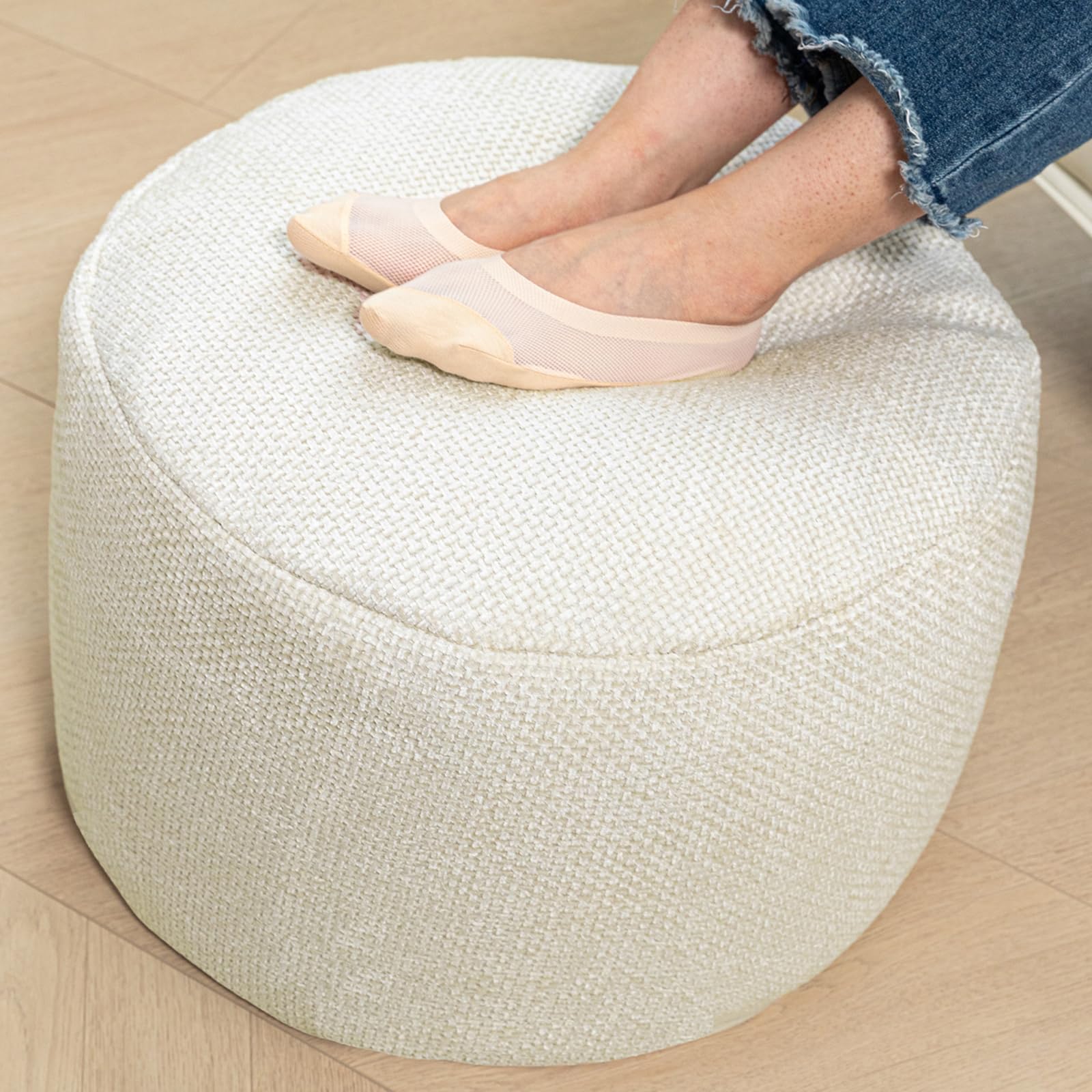 Beawelkomjo Pouf Ottoman Foot Rest Living Room Decor Floor Pouf ...