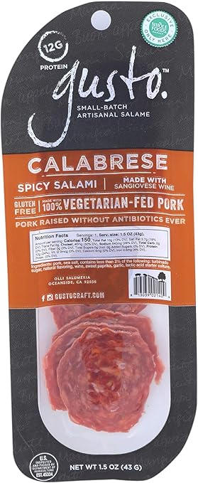 Gusto, Salami Sliced Snack Calabrese, 1.5 Ounce: Amazon.com: Grocery ...
