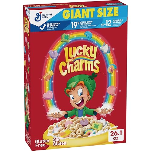Lucky Charms Cereal with Marshmallows, Cereal Box with St. Patrick's ...