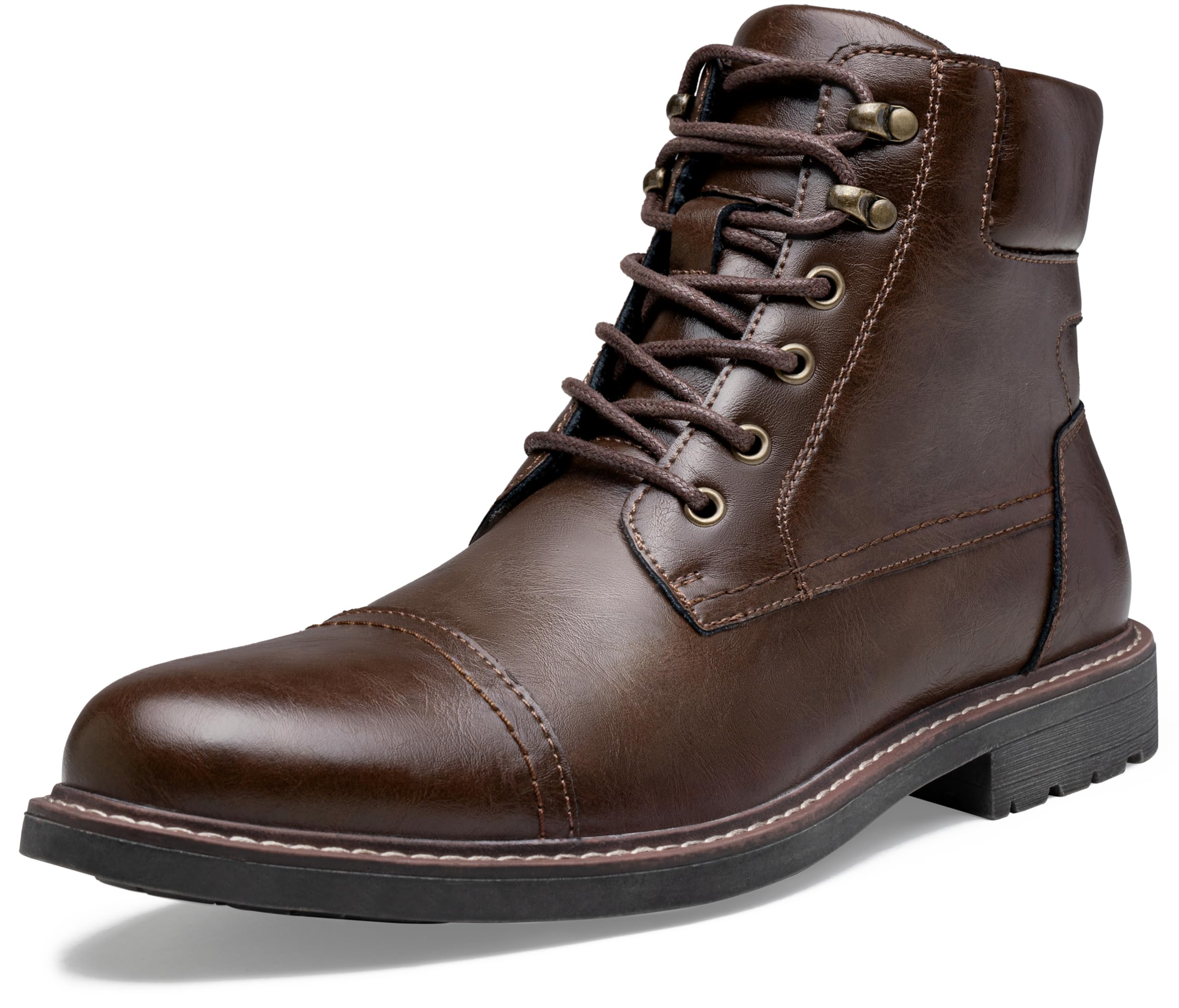 Jousen Mens Boots Leahter Retro Dress Boot Cap Toe Casual Motorcycle ...