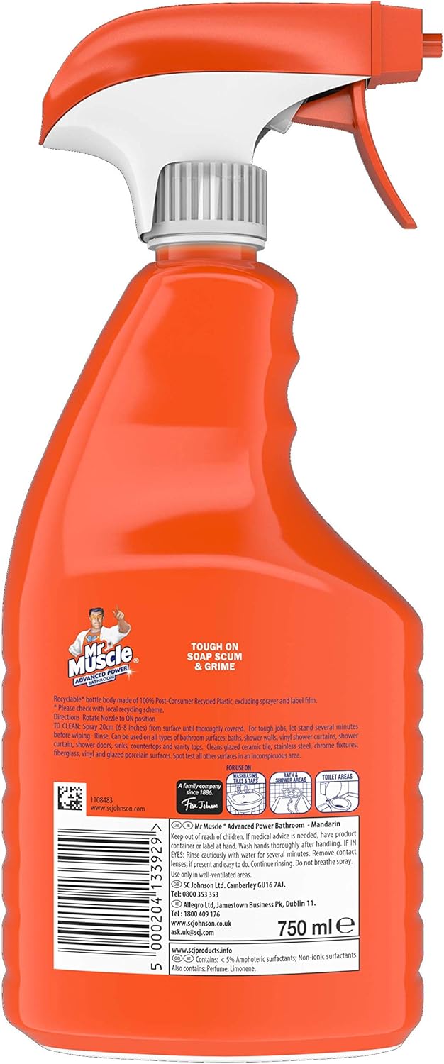 Mr Muscle Advanced Power Bathroom Spray 750ml, Pack of 6 – BigaMart