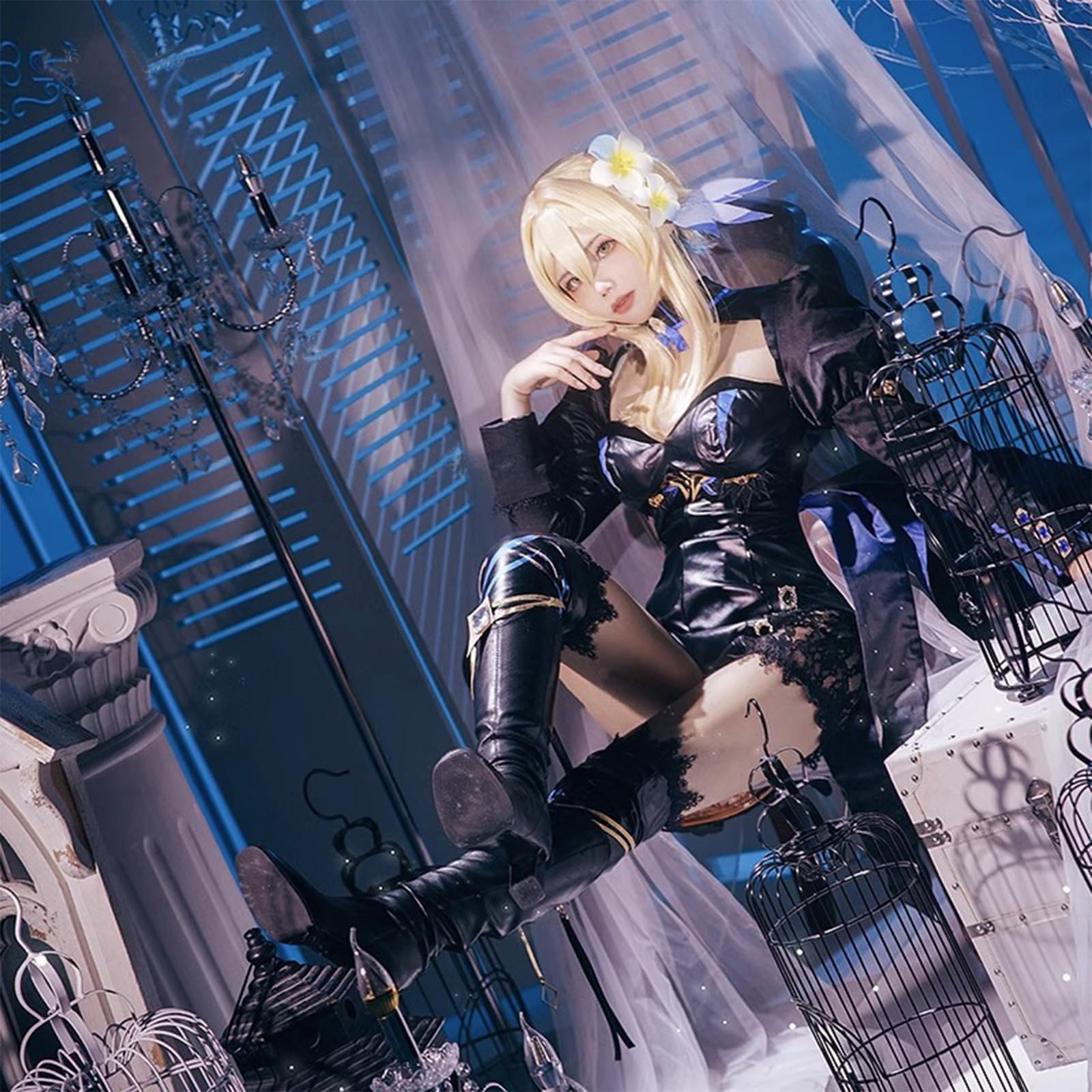 Weixu Game Fanart Abyss Lumine Cosplay Costume Coat Traveler Princess ...