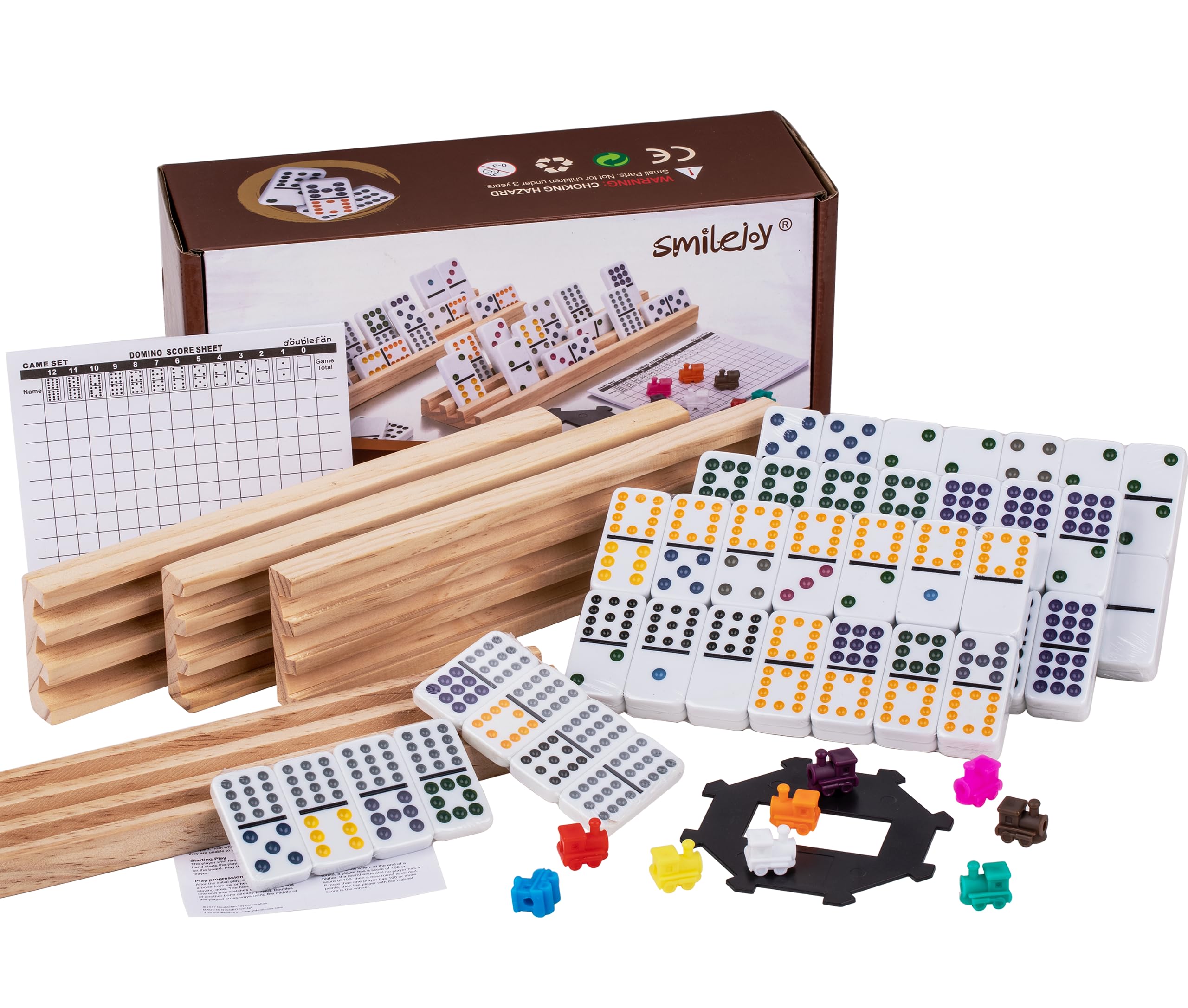 Mua Smilejoy Double 12 Domino Set,Mexican Train Dominoes Set with 4 ...