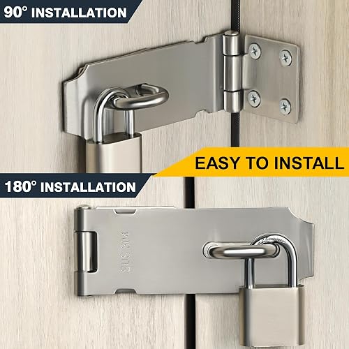 SUS 304 Security Clasp Alise 10 Inch Stainless Steel Door Hasp Lock ...