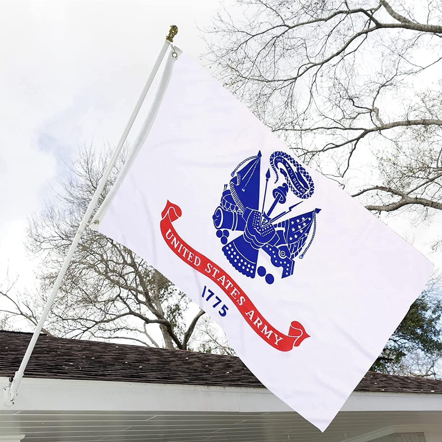 Double Sided US Army Flag White 4x6 Heavy Duty United States Military ...