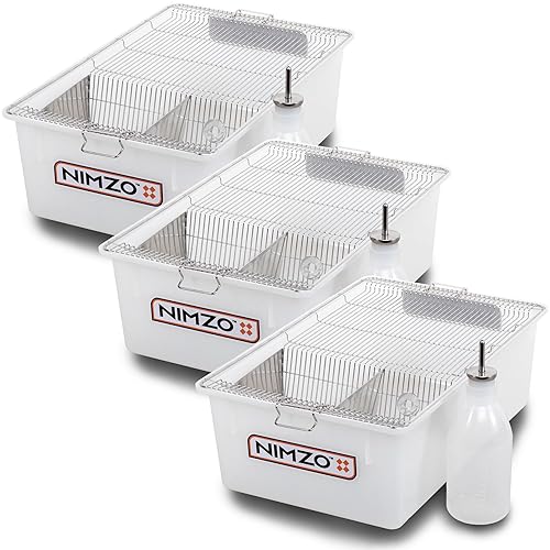 Nimzo Large Lab Cage - Rat & Mouse Breeding Cage, 3-Pack with 500ml ...