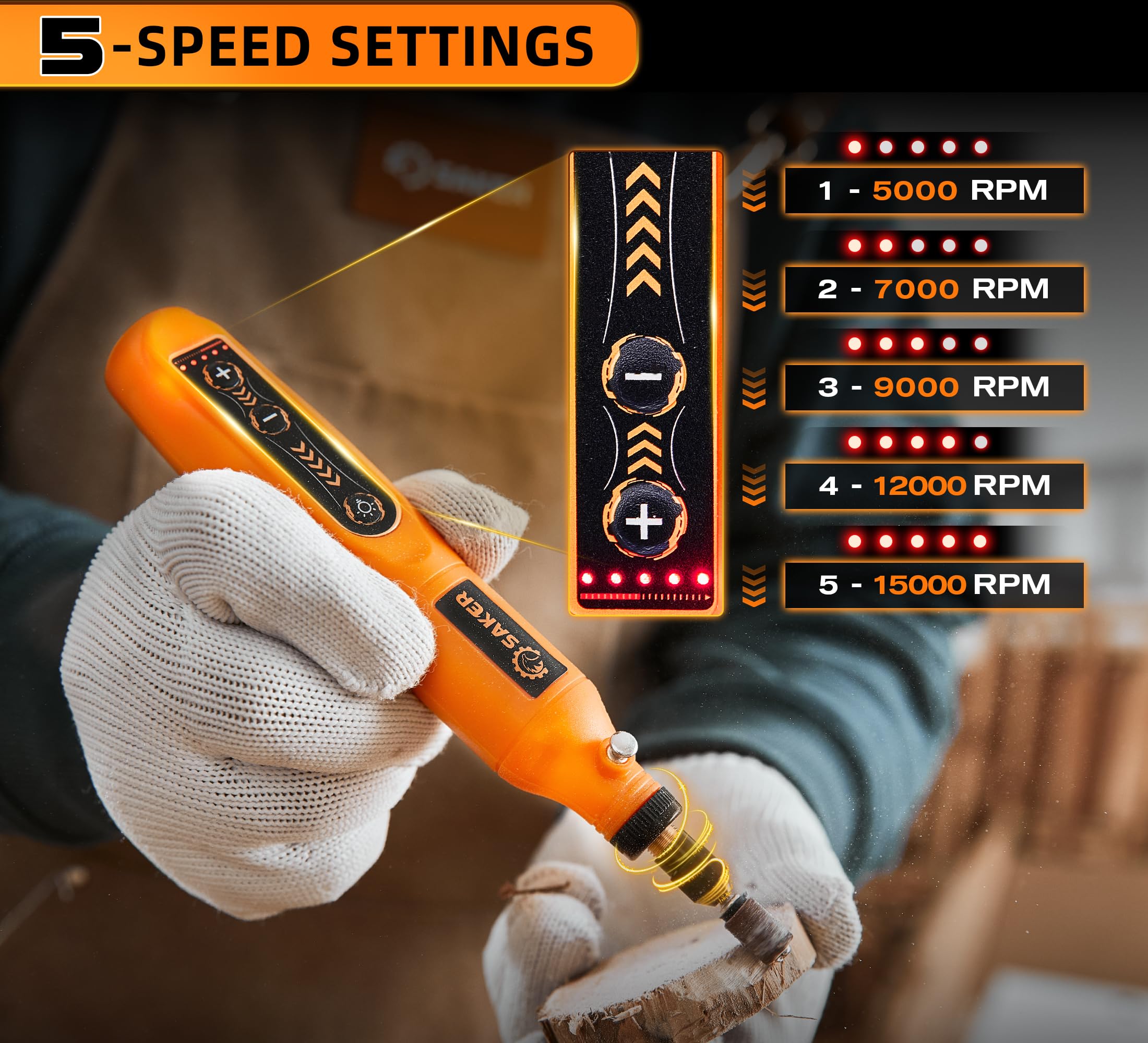 Mua Saker Mini Rotary Tool Kit, Cordless Rotary Tool, 5-Speed, Multi ...