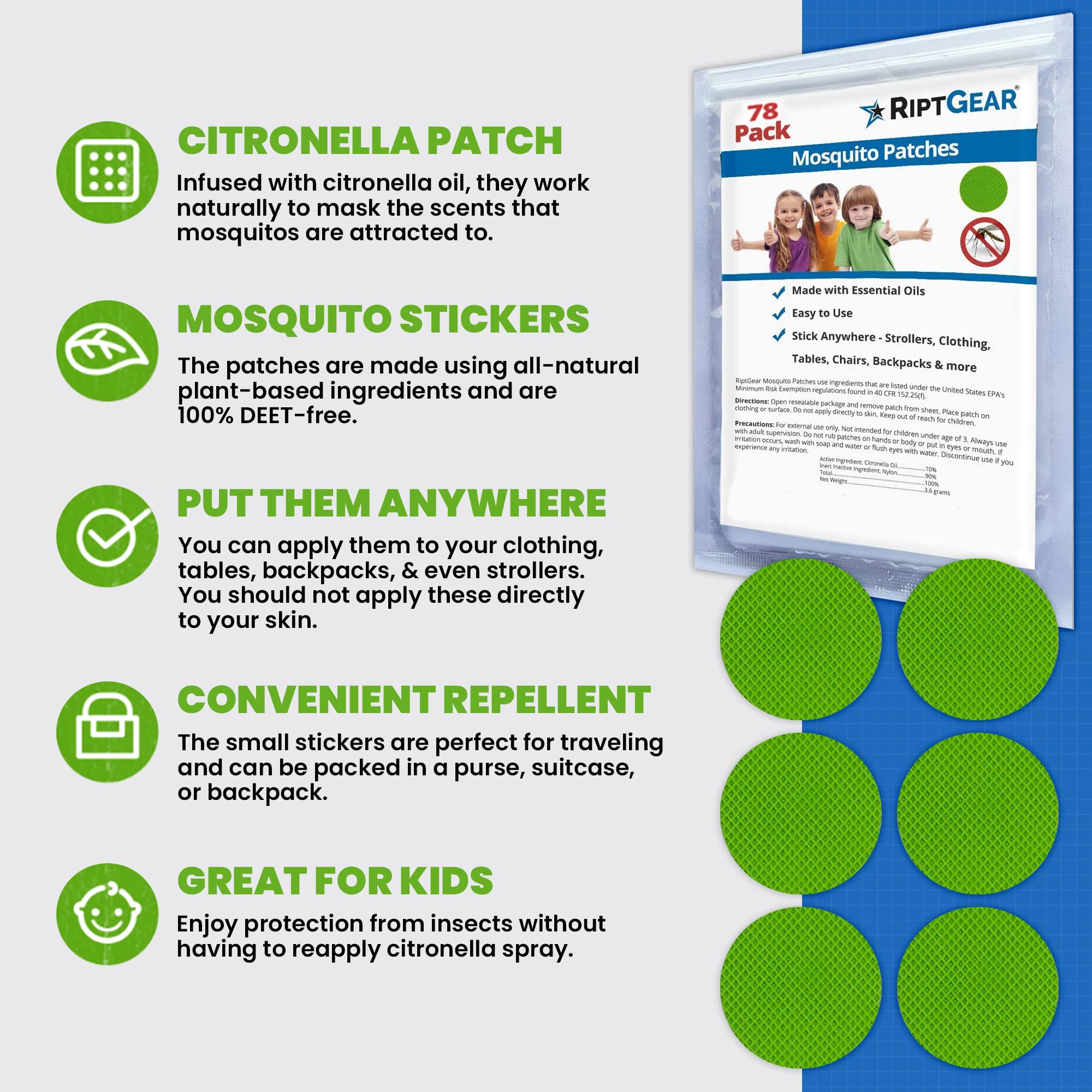 Mua RiptGear Mosquito Patches - 78 Pack of Bug Stickers for Kids and ...