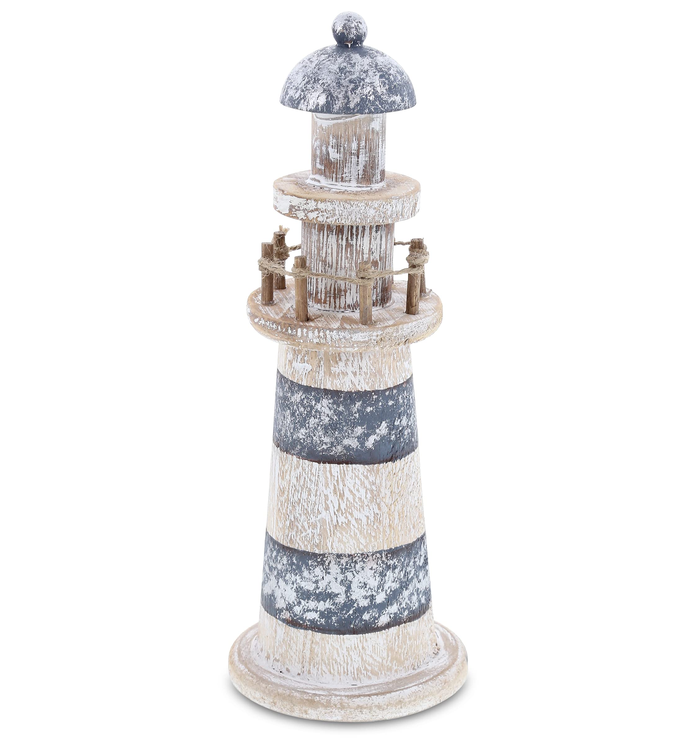 CoTa Global Silver Sea Lighthouse - Handmade Distressed Wooden ...