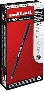 uni-ball ONYX Rollerball, Stick Roller Ball Pen Micro-0.5mm, 12 Pack ...