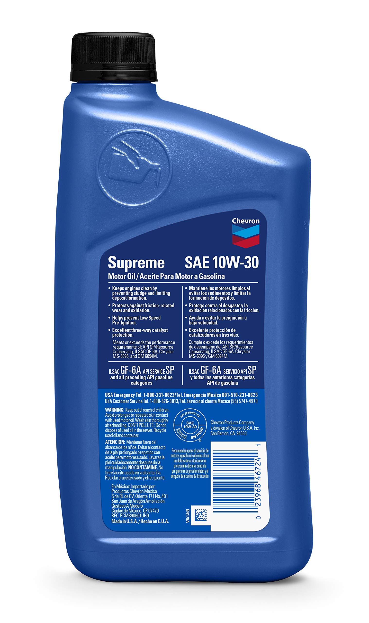 Mua Chevron SAE 10W-30 Supreme Motor Oil - 1 Quart Bottle trên Amazon ...