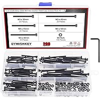 Amazon.com: uxcell M3 x 40mm Alloy Steel Hex Bolt Socket Head Cap Screws Black 50 Pcs ...