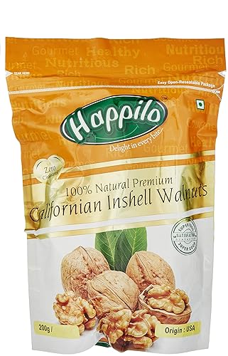 Happilo 100% Natural Premium Californian Inshell Walnuts, 200g (Pack of ...