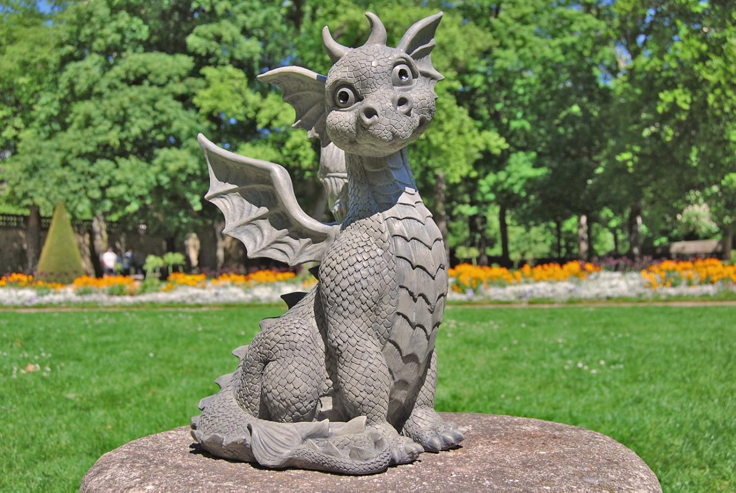 Garden figure Garden dragon sitting large: Amazon.co.uk: Garden & Outdoors