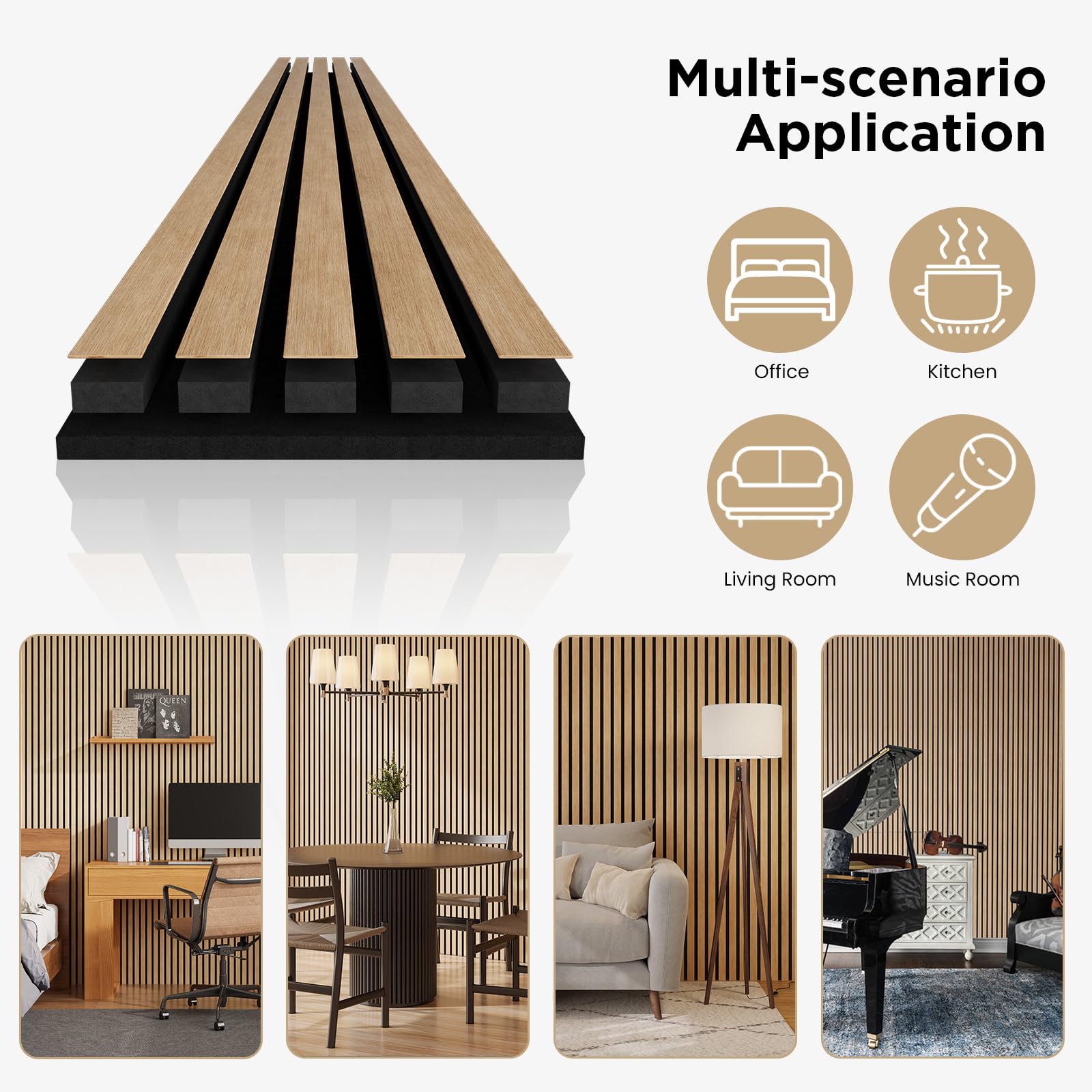 Mua SOCBAZZAR Two Wood Slat Acoustic Panels for Wall and Ceiling, 3D ...