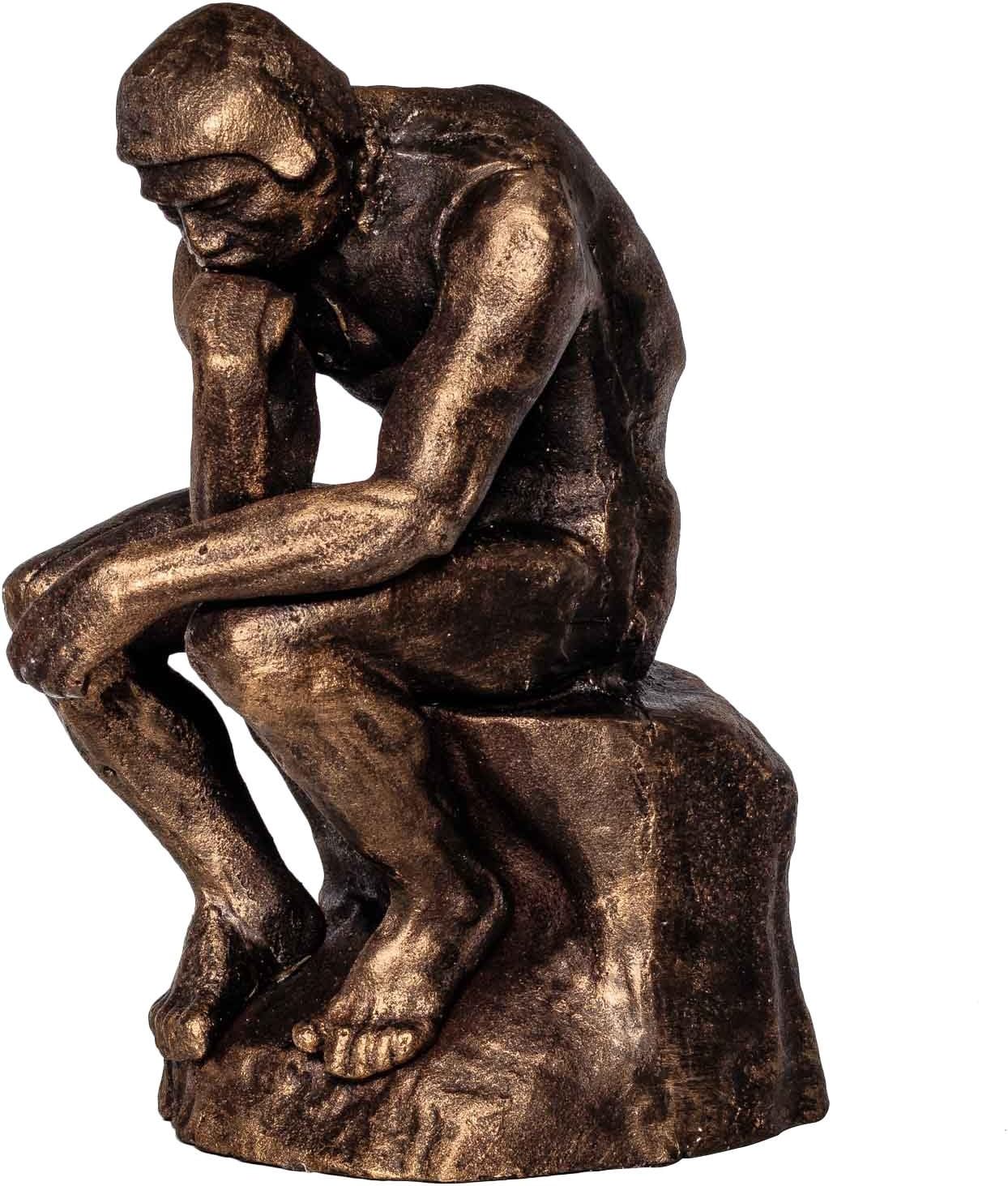 aubaho Skulptur der Denker nach Rodin Eisen Eisenfigur Figur Statue ...