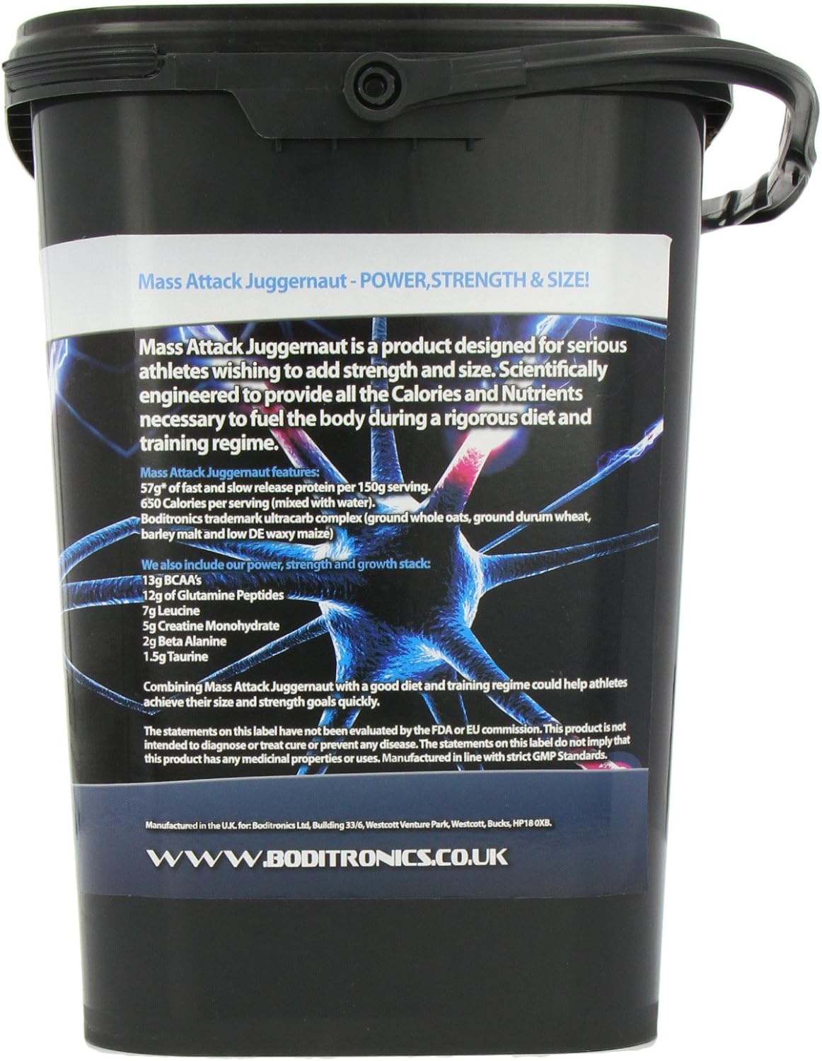 Boditronics Mass Attack Juggernaut 4kg Banana Split Muscle Mass Gain ...